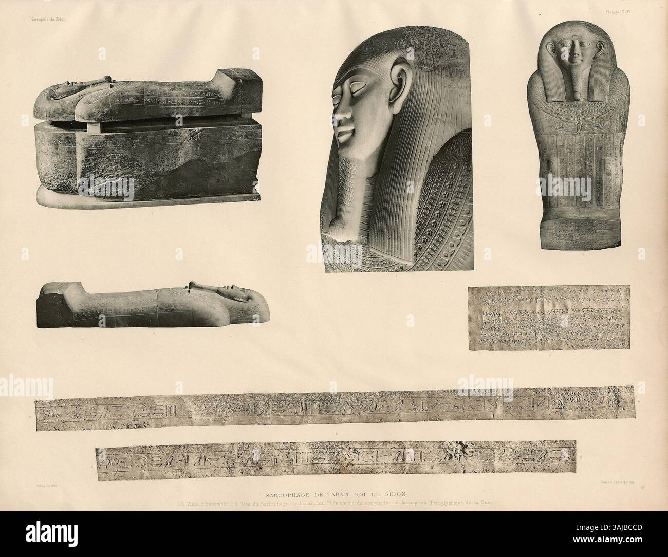 A full-page depiction of the Tabnit sarcophagus by Osman Hamdi Bey ...
