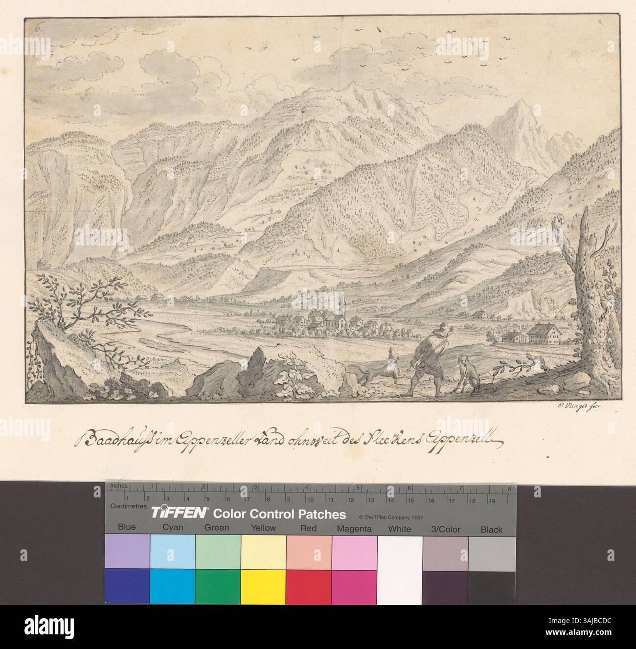 A drawing from between 1720 and 1768 by Johann Caspar Ulinger ...