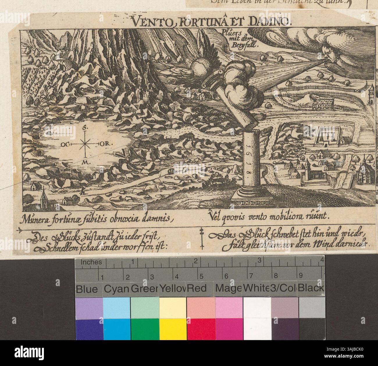 This 1626 engraving depicts a scene of wind, fortune, and disaster with ...