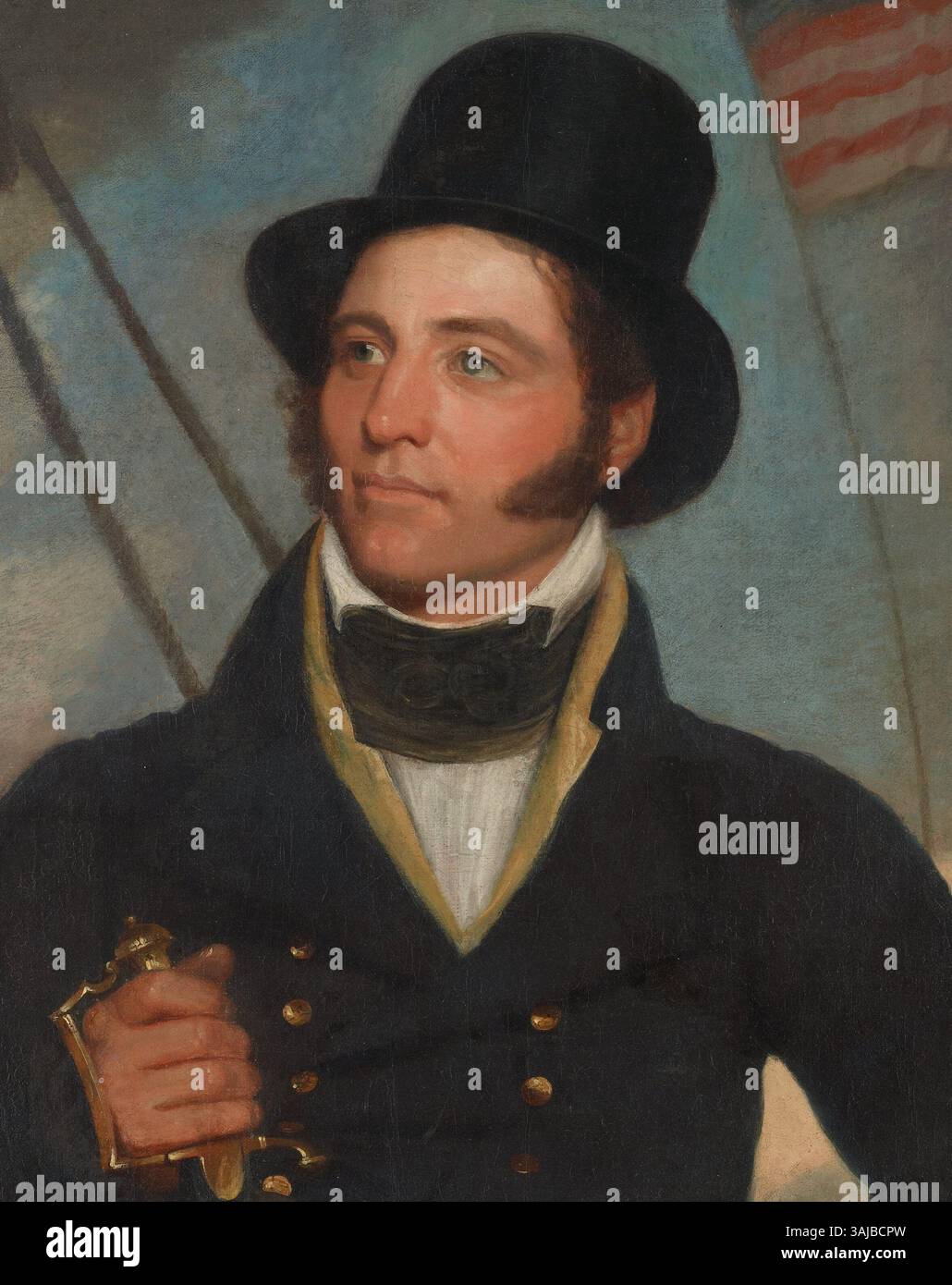 This 1815 portrait by John Wesley Jarvis depicts Captain Samuel C. Reid, an important figure in ...