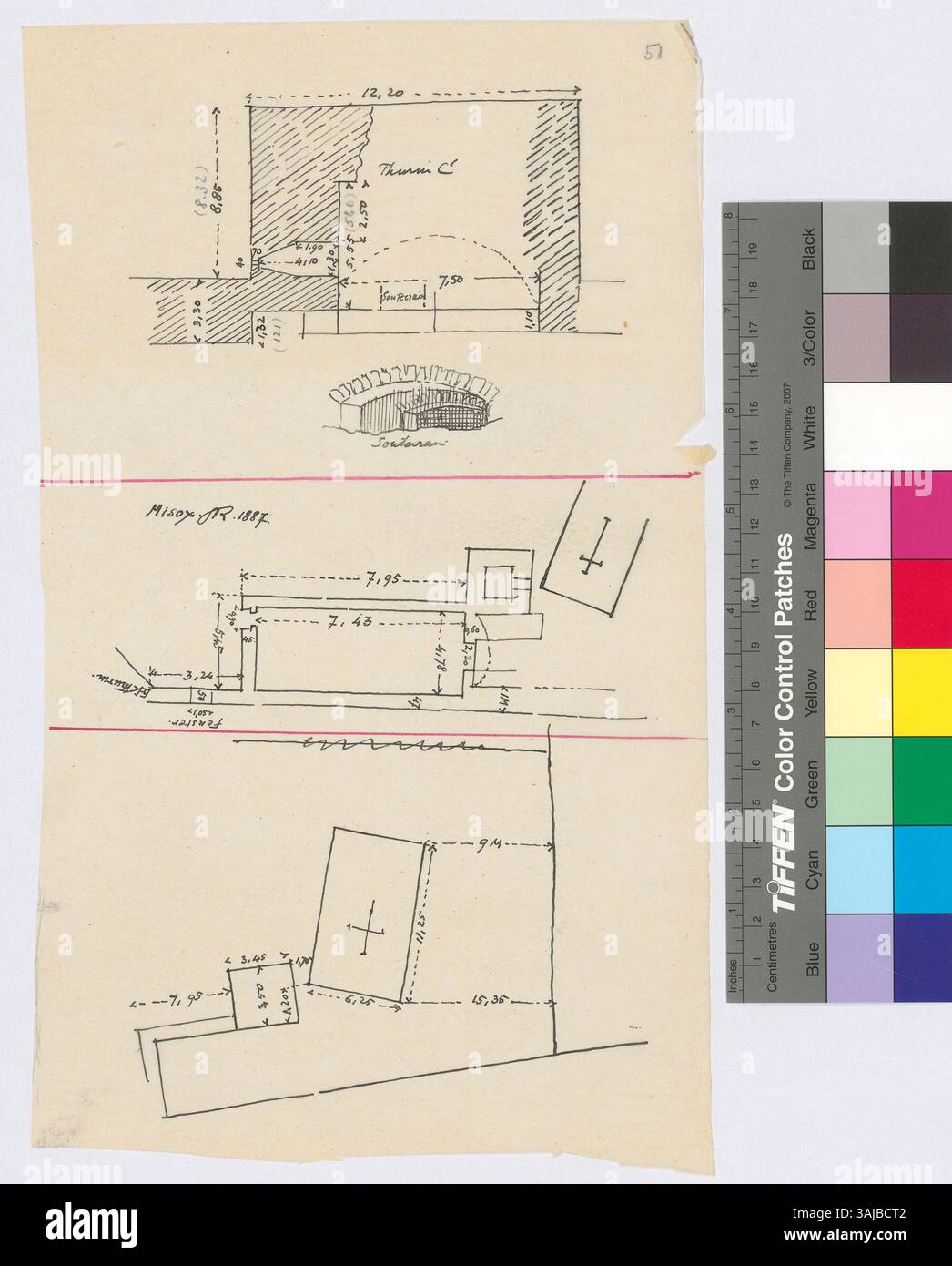 Johann Rudolf Rahn’s 1887 painting showcases sections of the floor plan ...