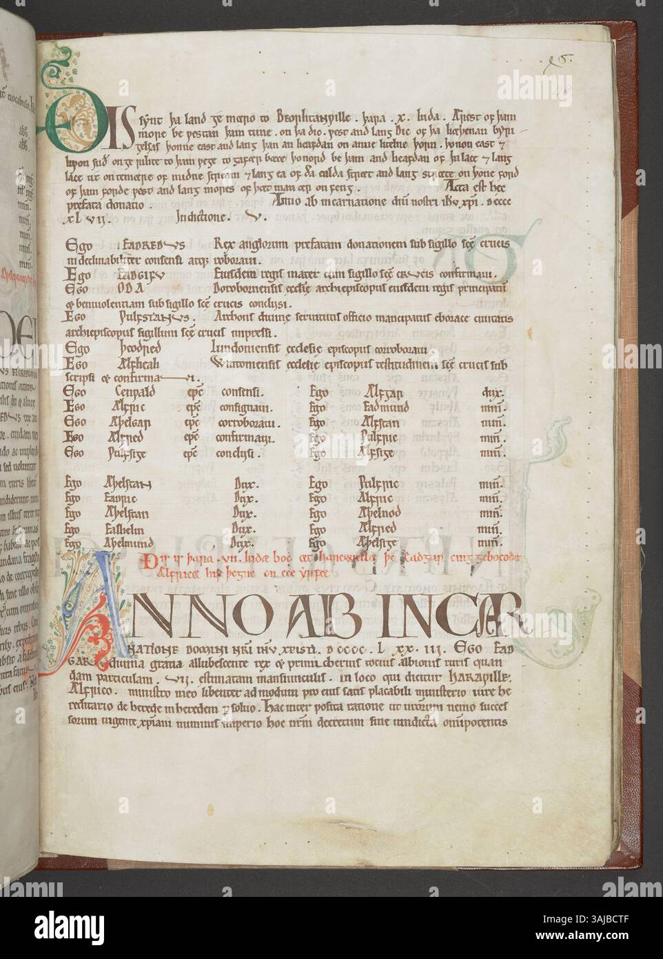 A folio from the Codex Wintoniensis, part of the St Swithun Cartulary ...
