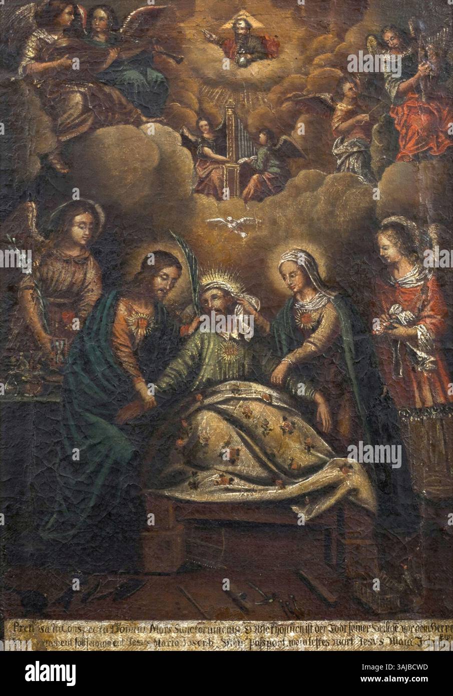 An 18th-century oil painting titled 'Tod des hl. Joseph' (Death of ...