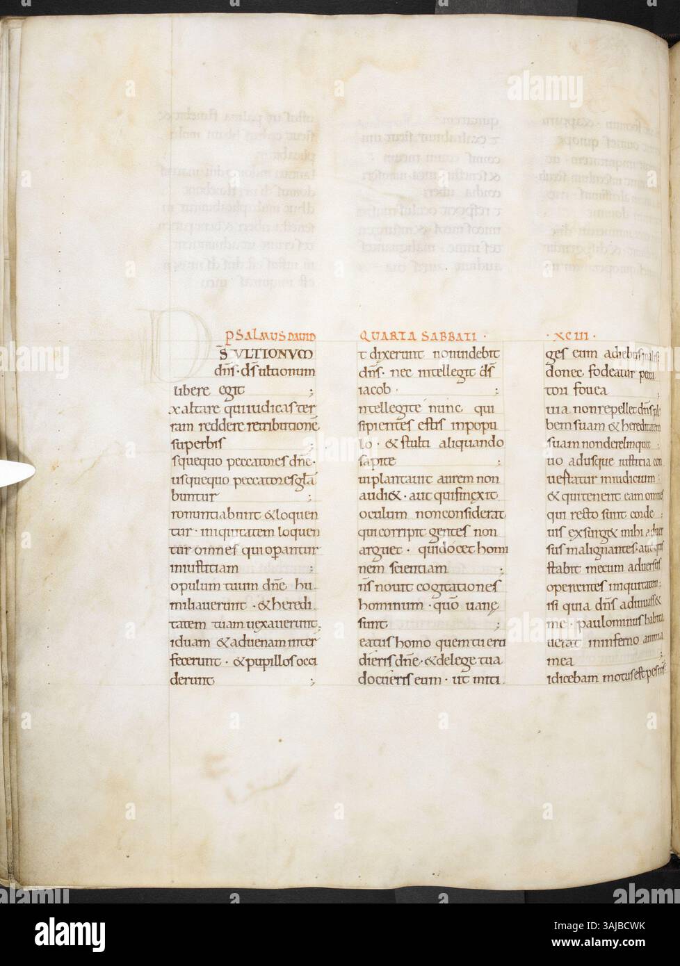 A page from the *Psautier Harley* (circa 1000-1050) showing religious ...