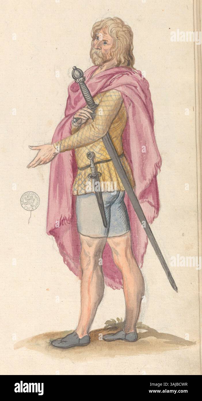 Lucas de Heere’s watercolor titled 'Éscossois sauvage' (Savage Scotsman ...