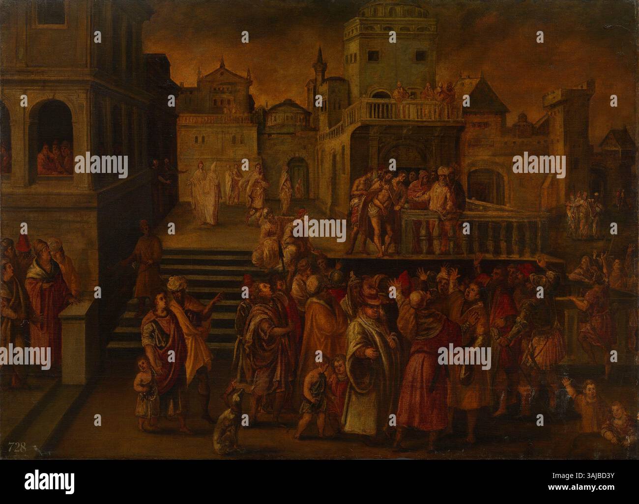 The painting titled 'Ecce Homo,' created by a Venetian artist circa ...