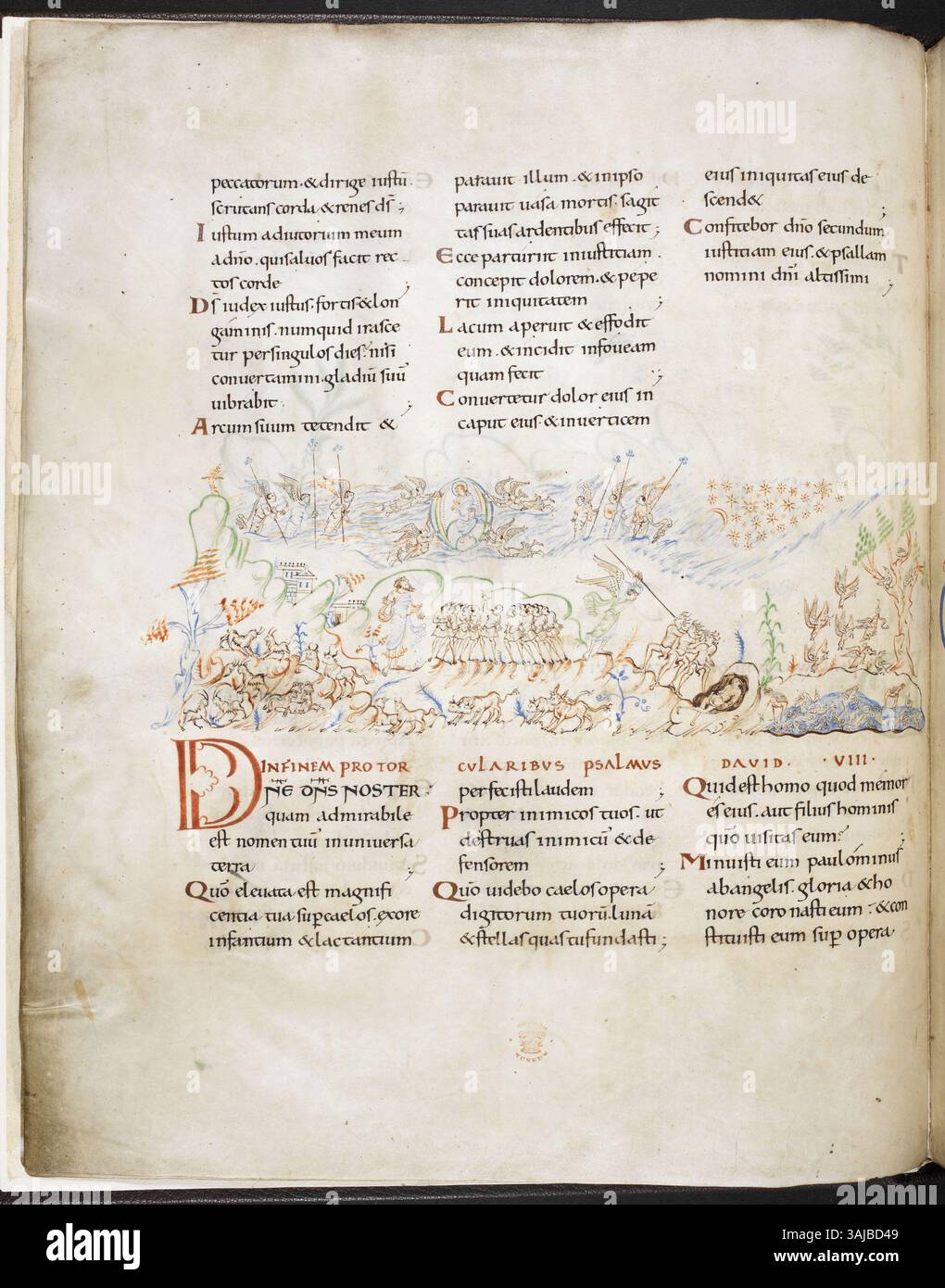 The reverse side of this illuminated page from the *Psautier Harley ...