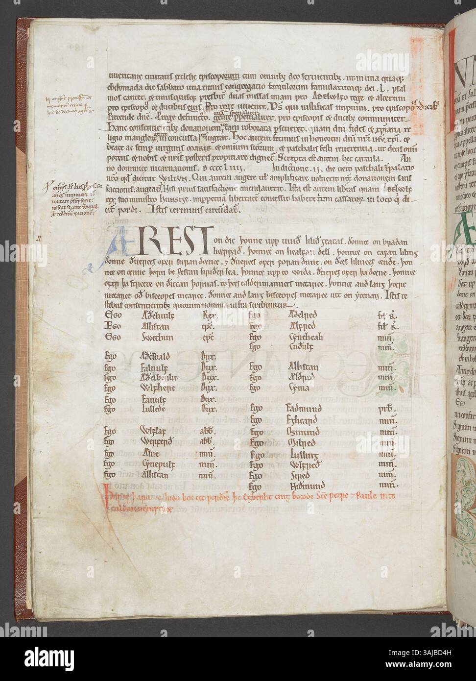 A medieval illuminated page from the Codex Wintoniensis (The St Swithun ...