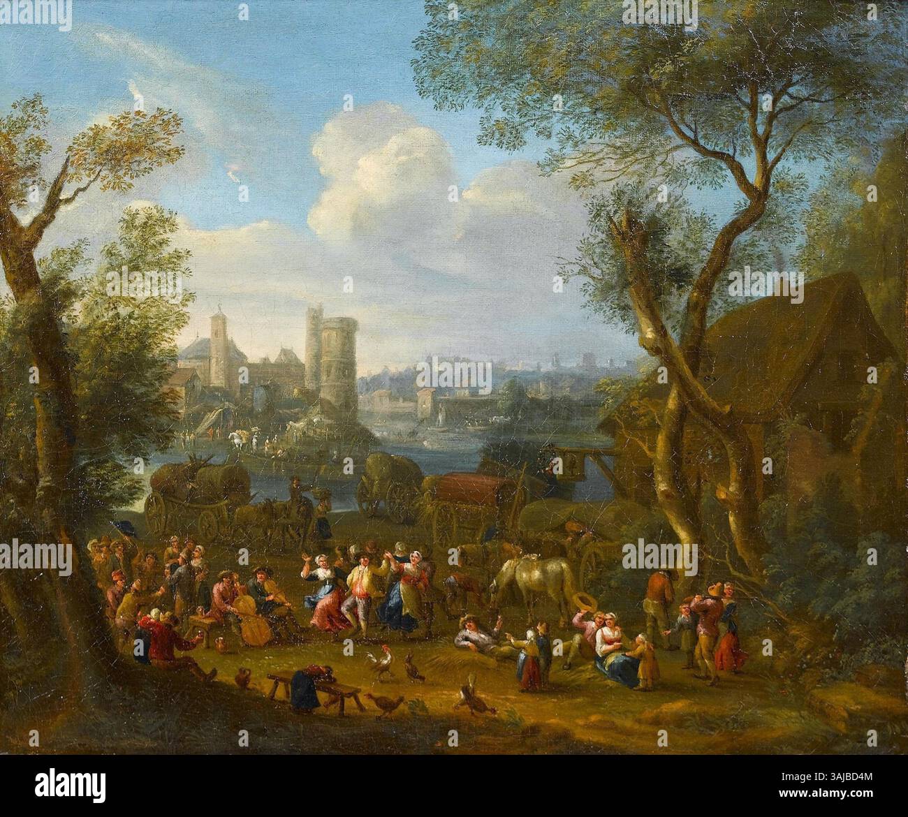 This 18th-century oil painting by Elisabeth Seldron features travelers ...