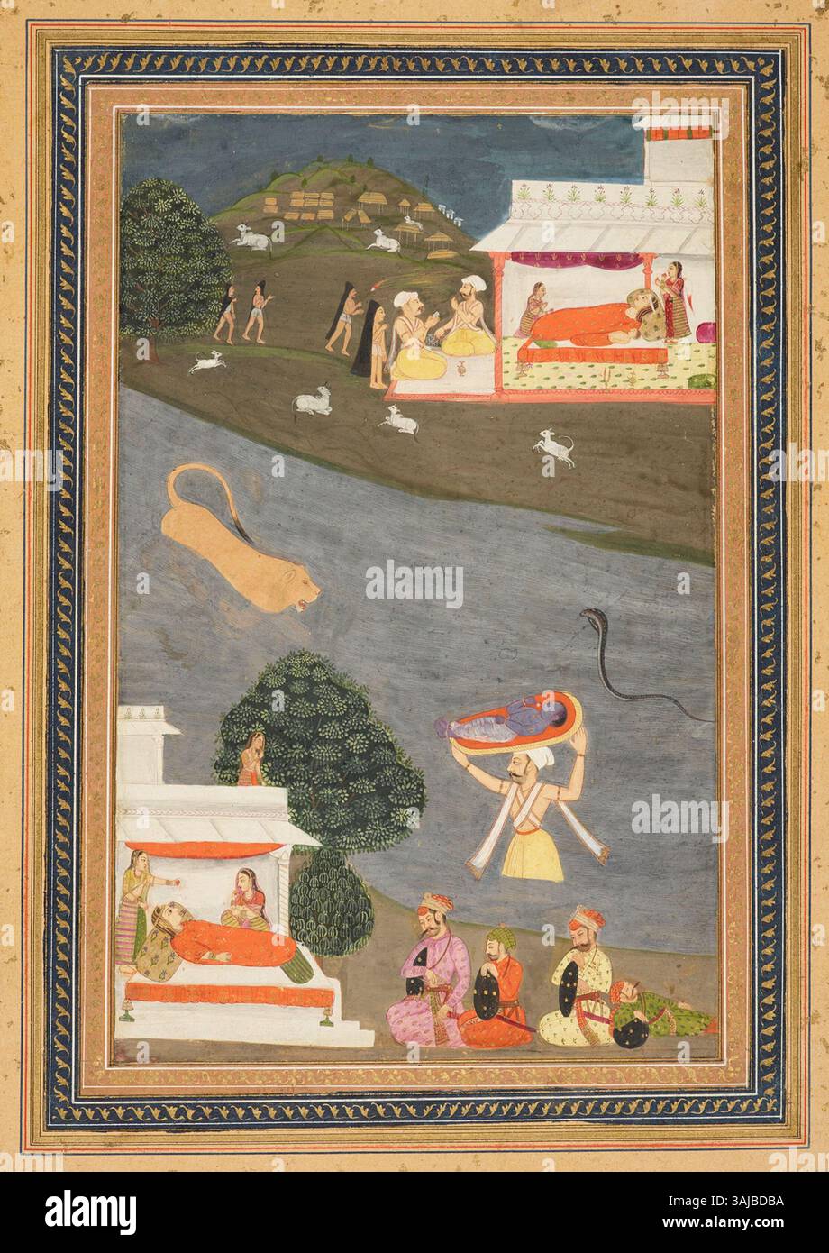 This Indian painting from the late 18th century depicts Krishna, the eighth incarnation of ...