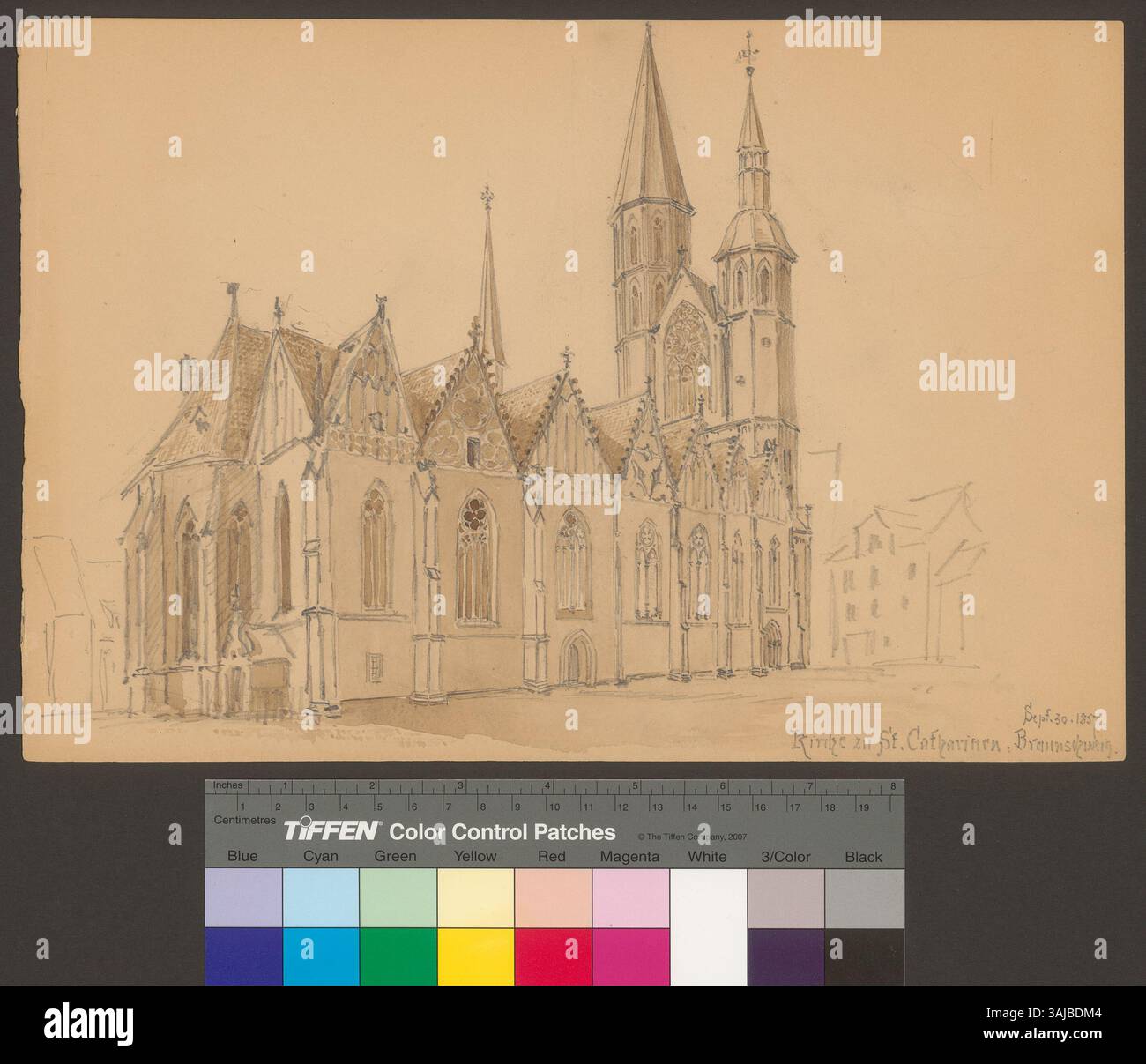 This image shows the Church of St. Catharina in Braunschweig, built in ...