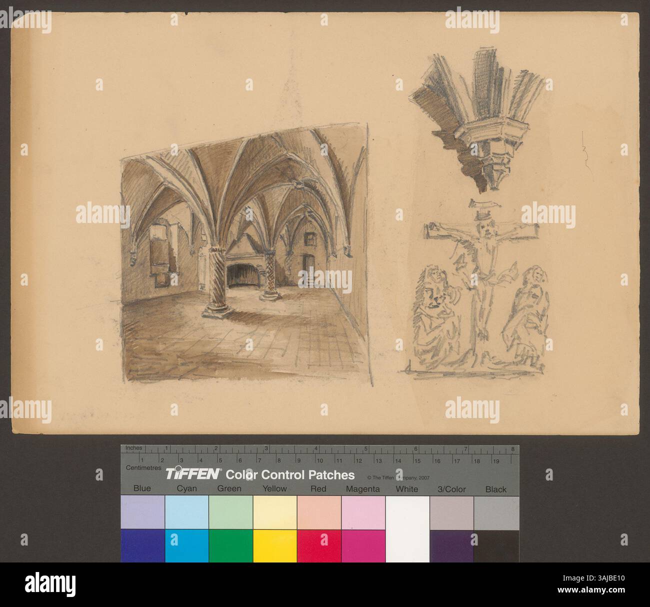 This 1857 illustration by Johann Rudolf Rahn shows the interior details ...