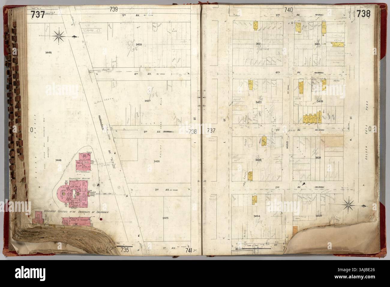 The 1905 San Francisco Sanborn Insurance Map Atlas features detailed ...