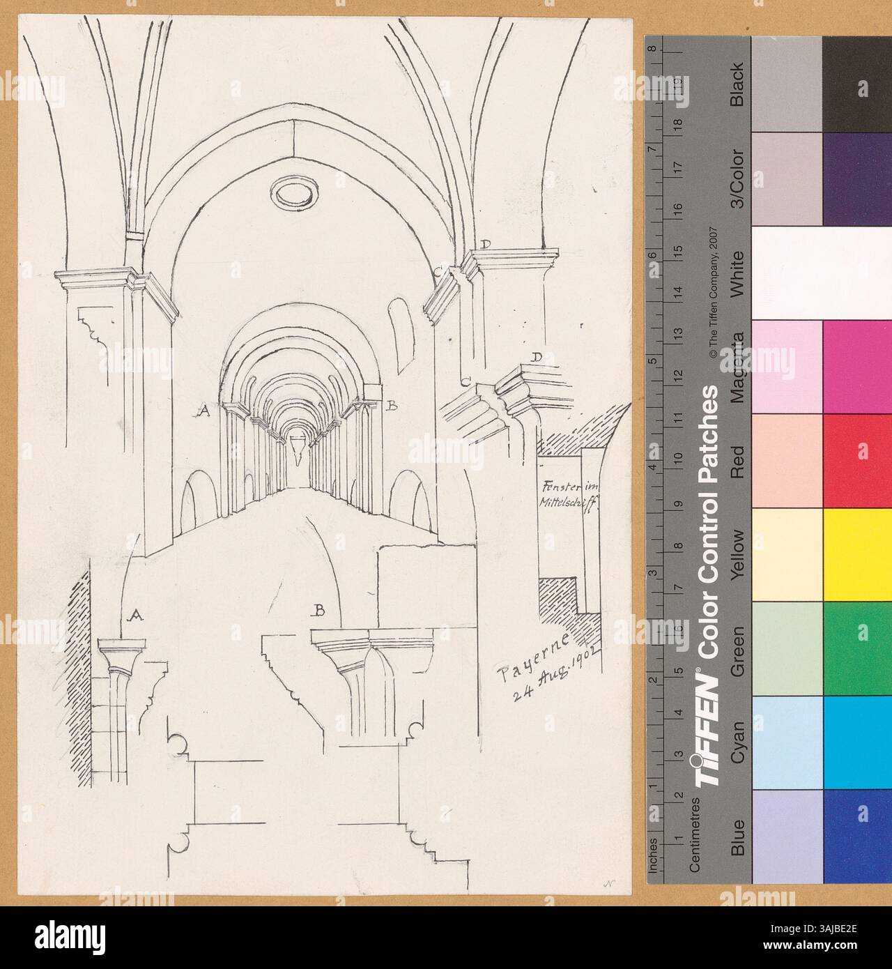 This drawing by Johann Rudolf Rahn from 1902 depicts the nave and ...