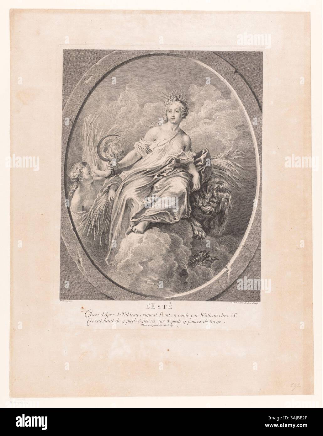 This print, 'Summer', by Marie-Jeanne Renard Du Bos after Antoine ...