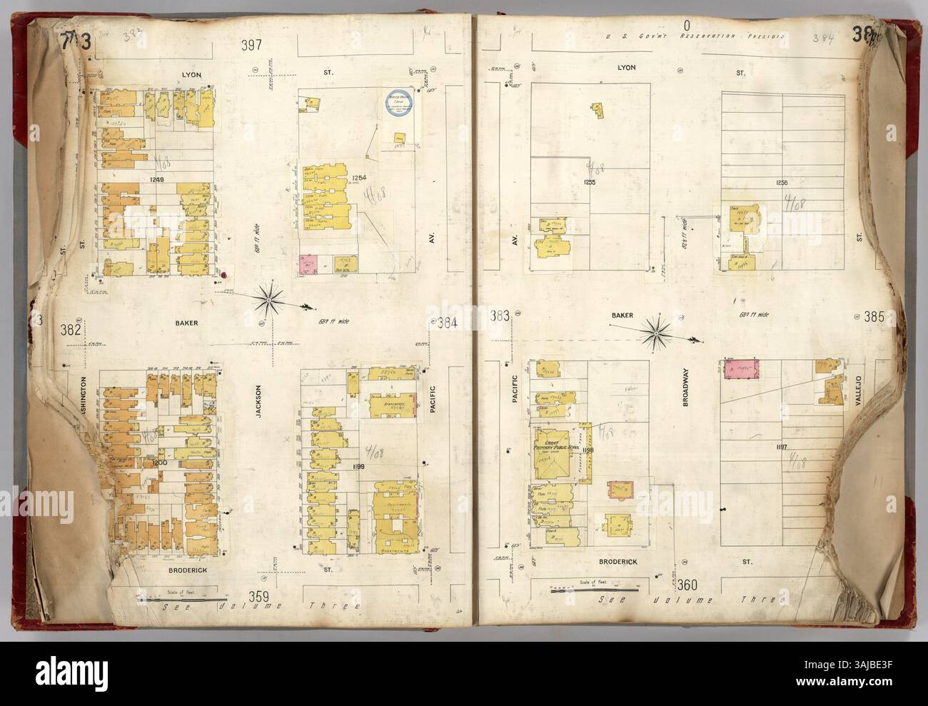 This 1905 San Francisco Sanborn Insurance Map Atlas features full-color ...