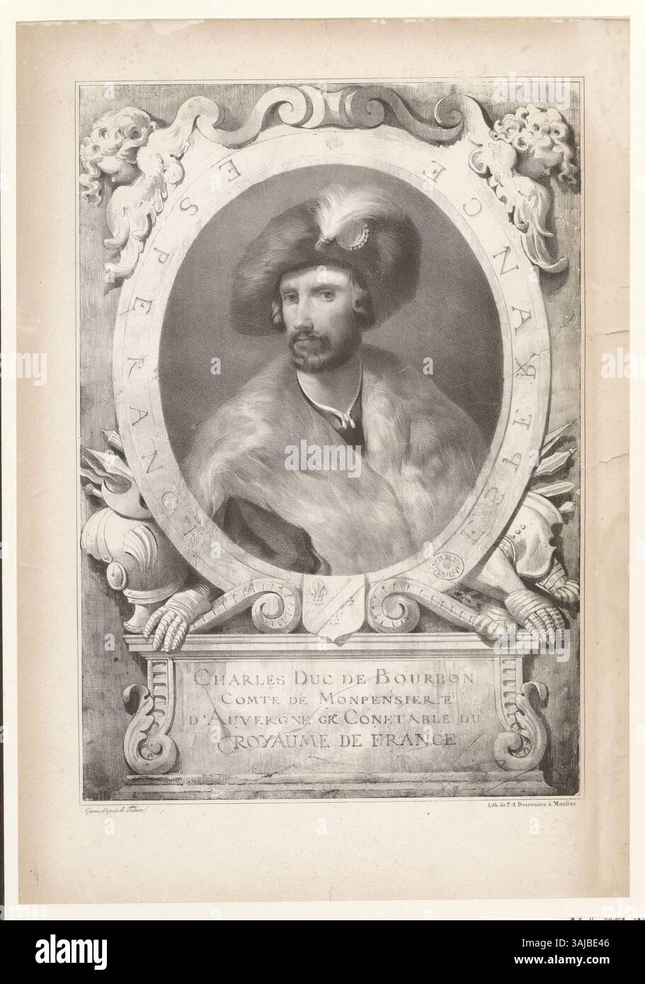 This print depicts Charles III, Duke of Bourbon, Count of Montpensier ...