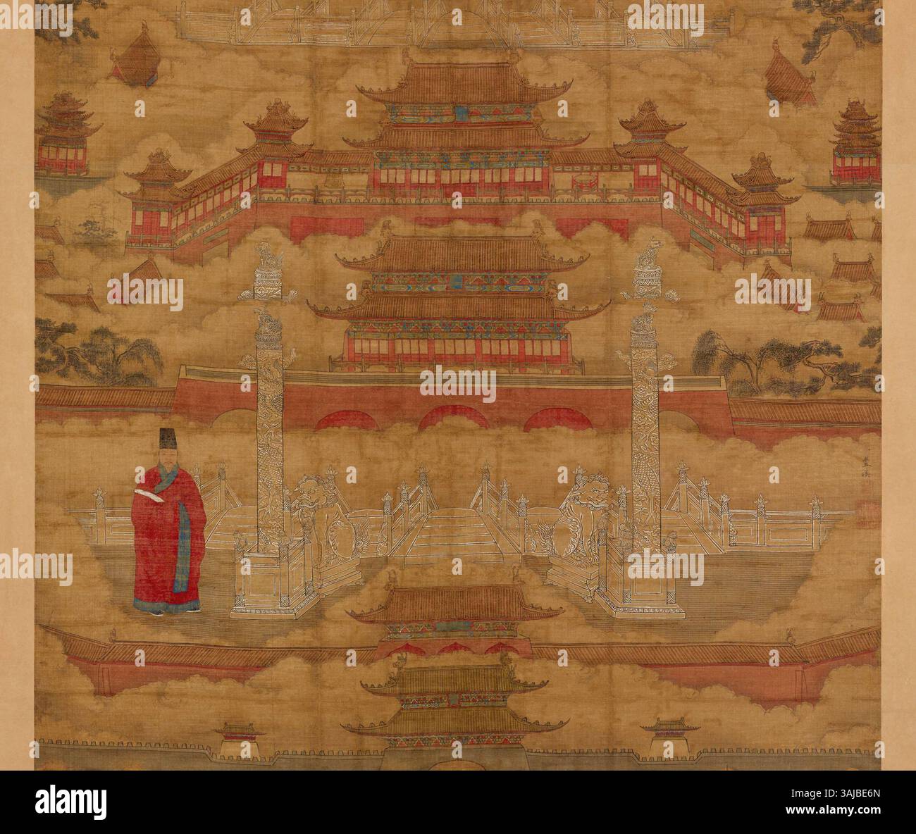 This detail from a 16th-century painting by Zhu Bang shows an official ...