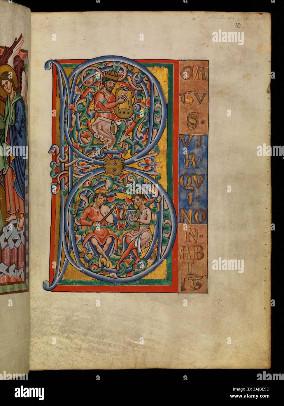 Folio 10r from the Bamberger Psalter (circa 1220-1230) depicts the ...