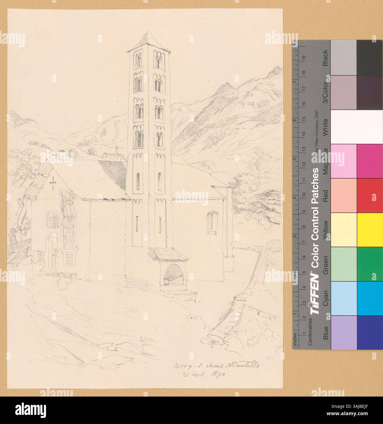 This print shows an exterior view of the Church of Santa Maria del ...