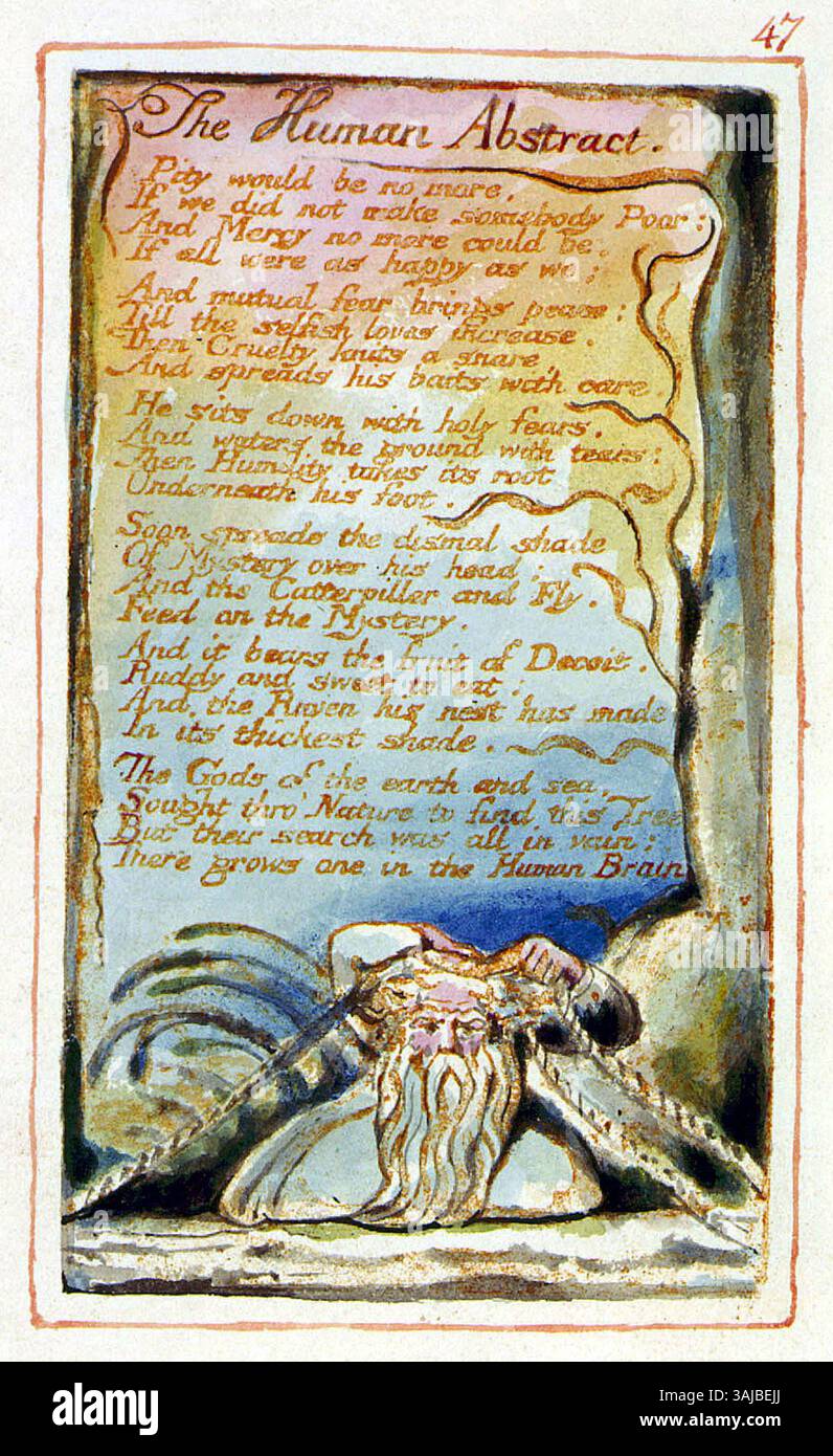 In 'The Human Abstract' by William Blake, created in 1826, the ...
