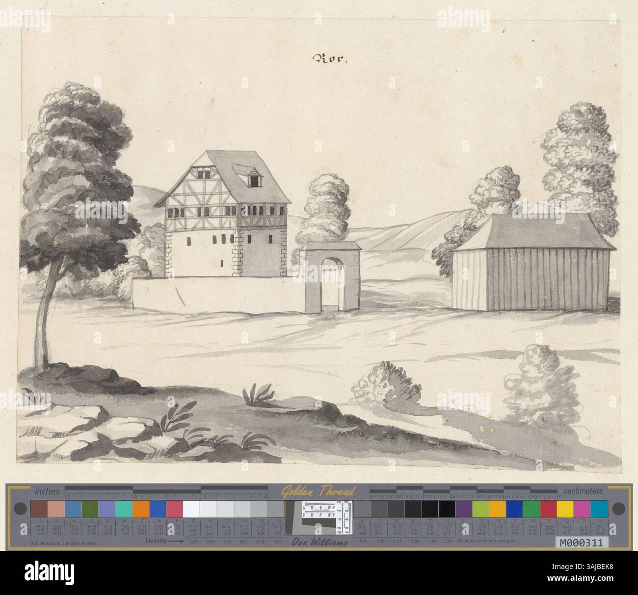This drawing from the 17th century depicts the Weiherhaus, a hunting ...