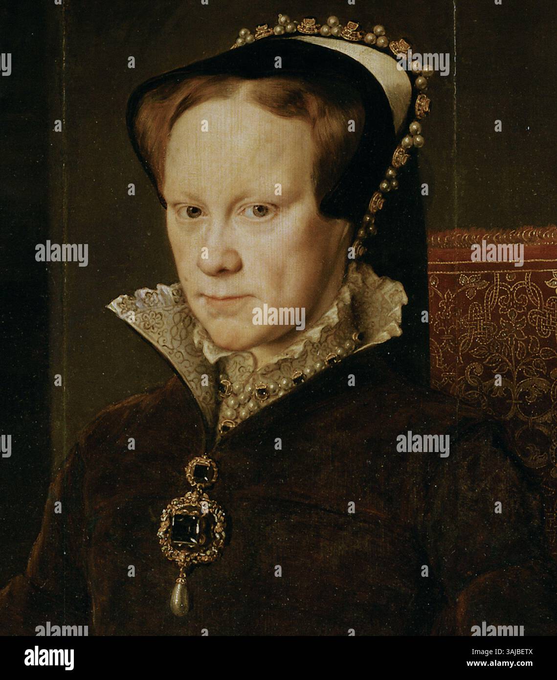 Portrait of Mary I of England (1516-1558), painted by Antonis Mor in 1554. Mary Tudor, daughter ...