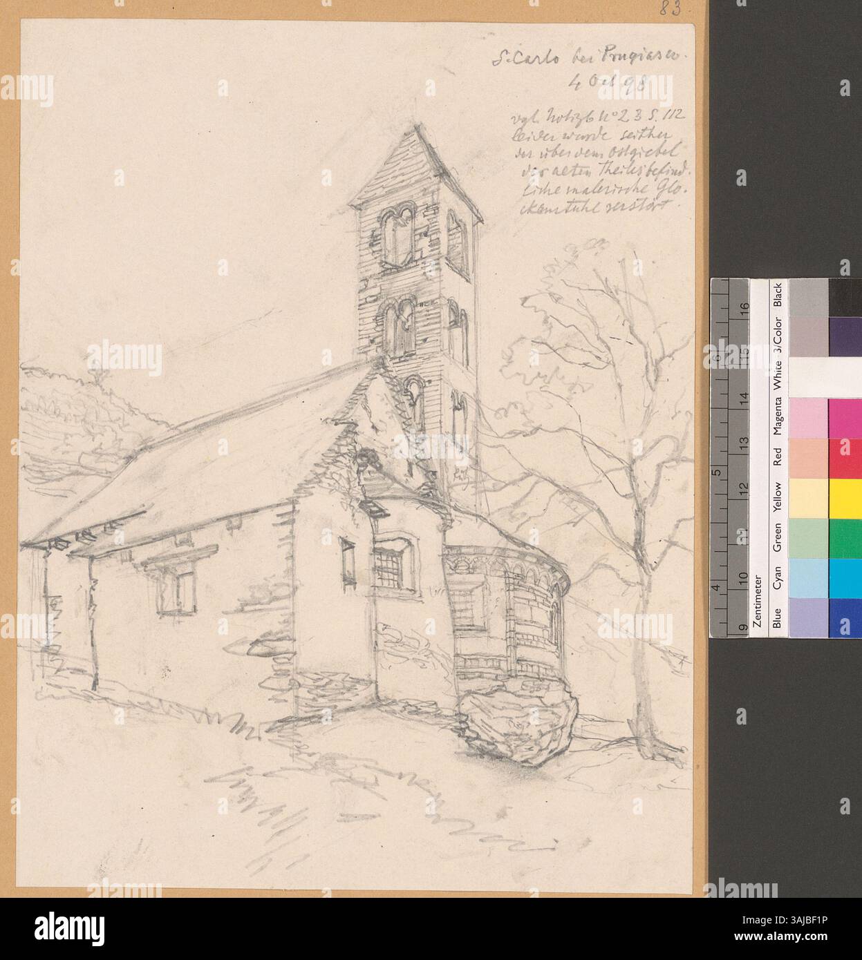 This 1898 work by Johann Rudolf Rahn shows the church of S. Carlo near ...