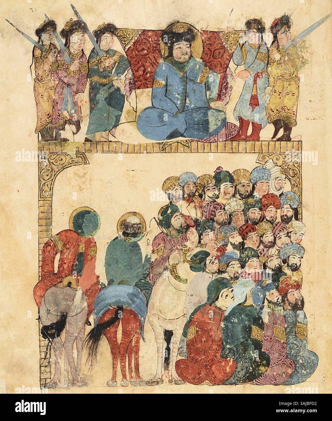 The 13th-century depiction of a Turkic amir and guards at Rayy, part of ...