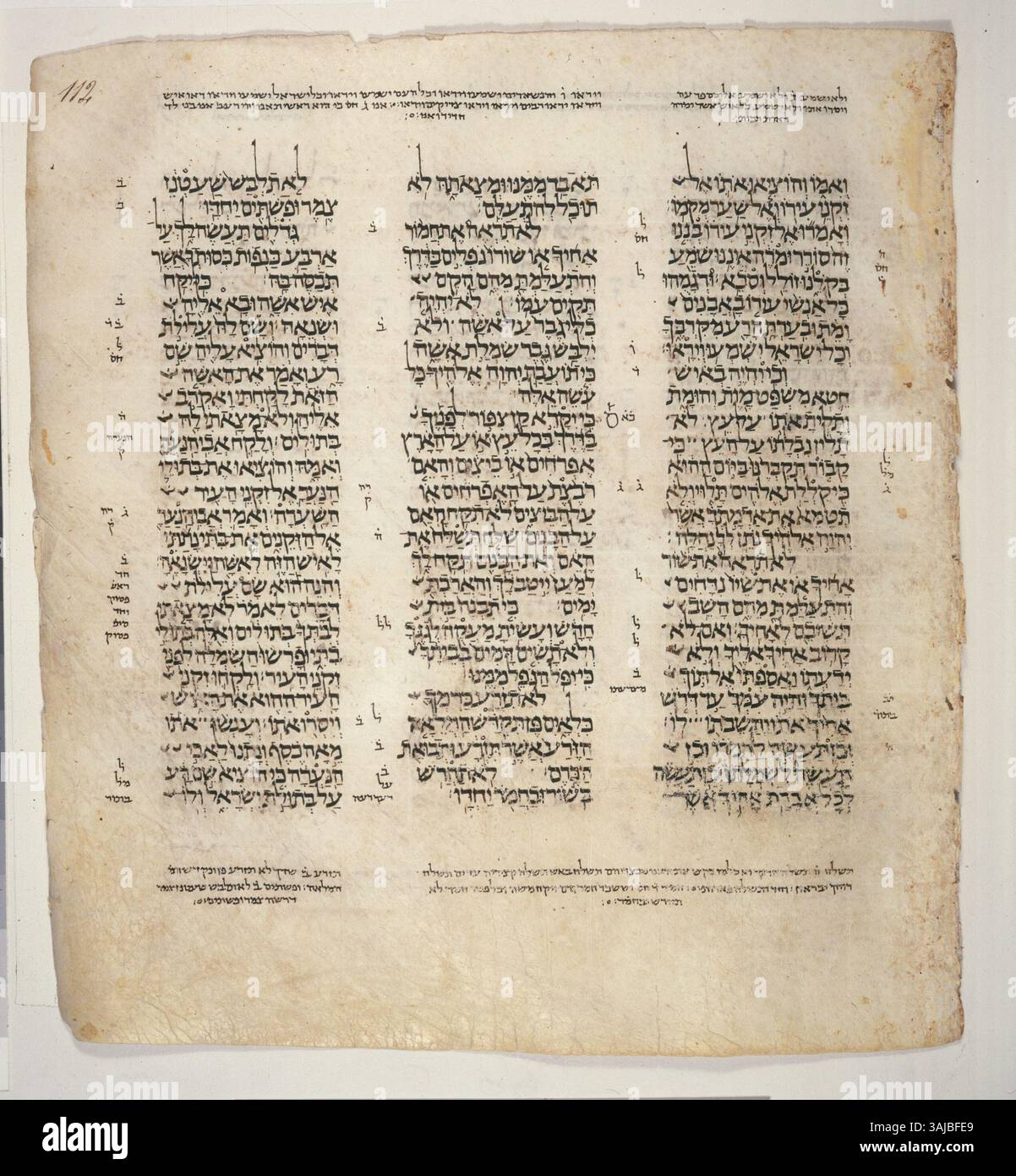 Folio 112a of the Leningrad Codex, dated between 1008 and 1011 ...