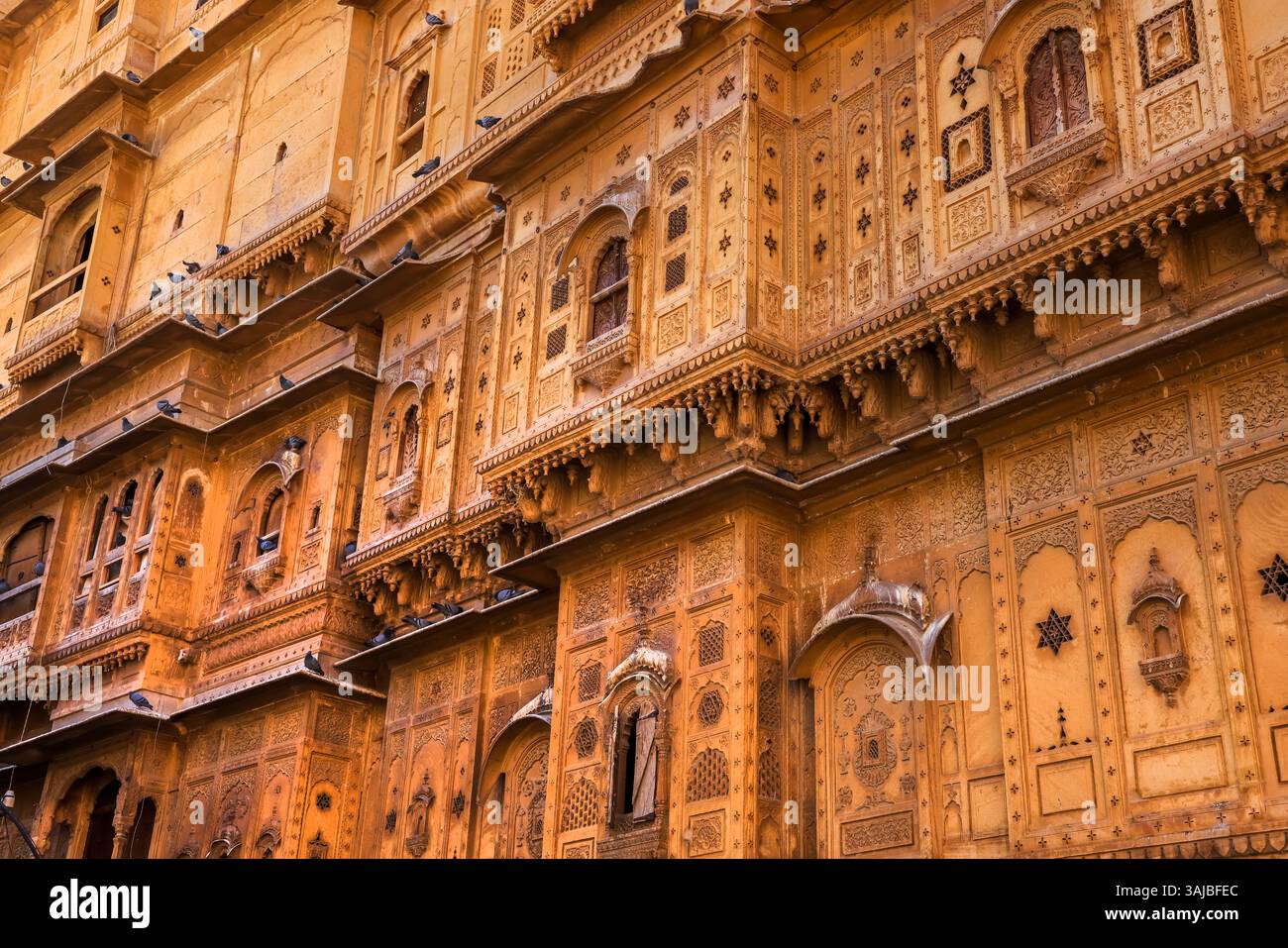 Heritage building in Rajasthan, India made of yellow limestone known as ...