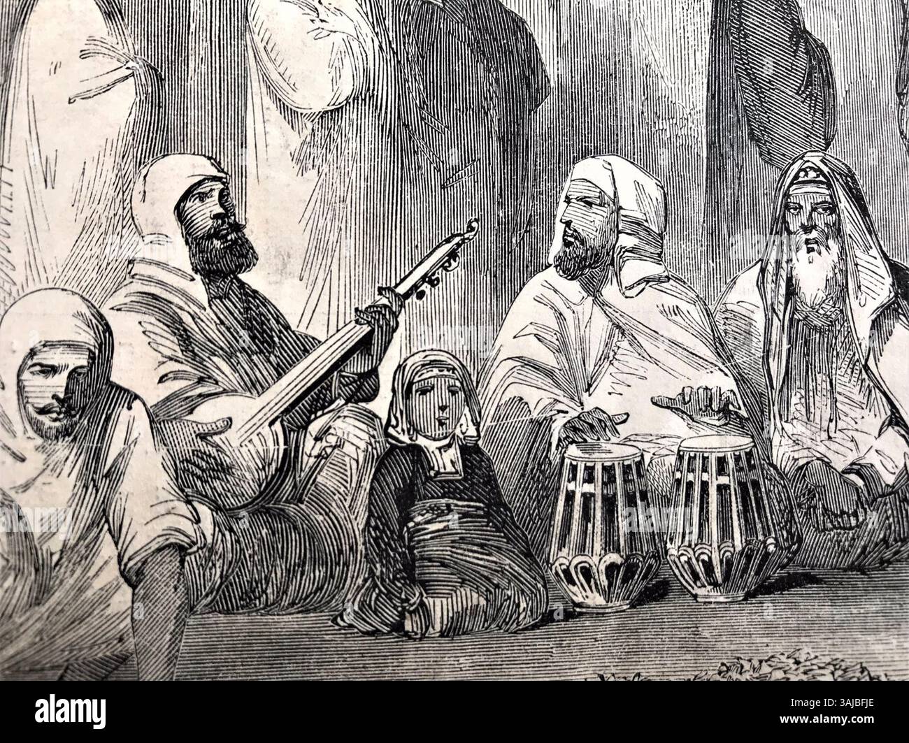 This 1860 photograph depicts Ragis performing in Sri Darbar Sahib ...