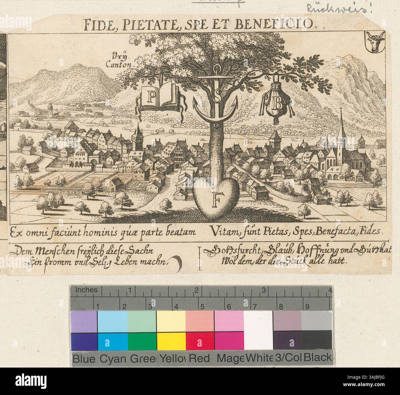 An etching from circa 1626 depicting Uri, with the Latin inscription ...