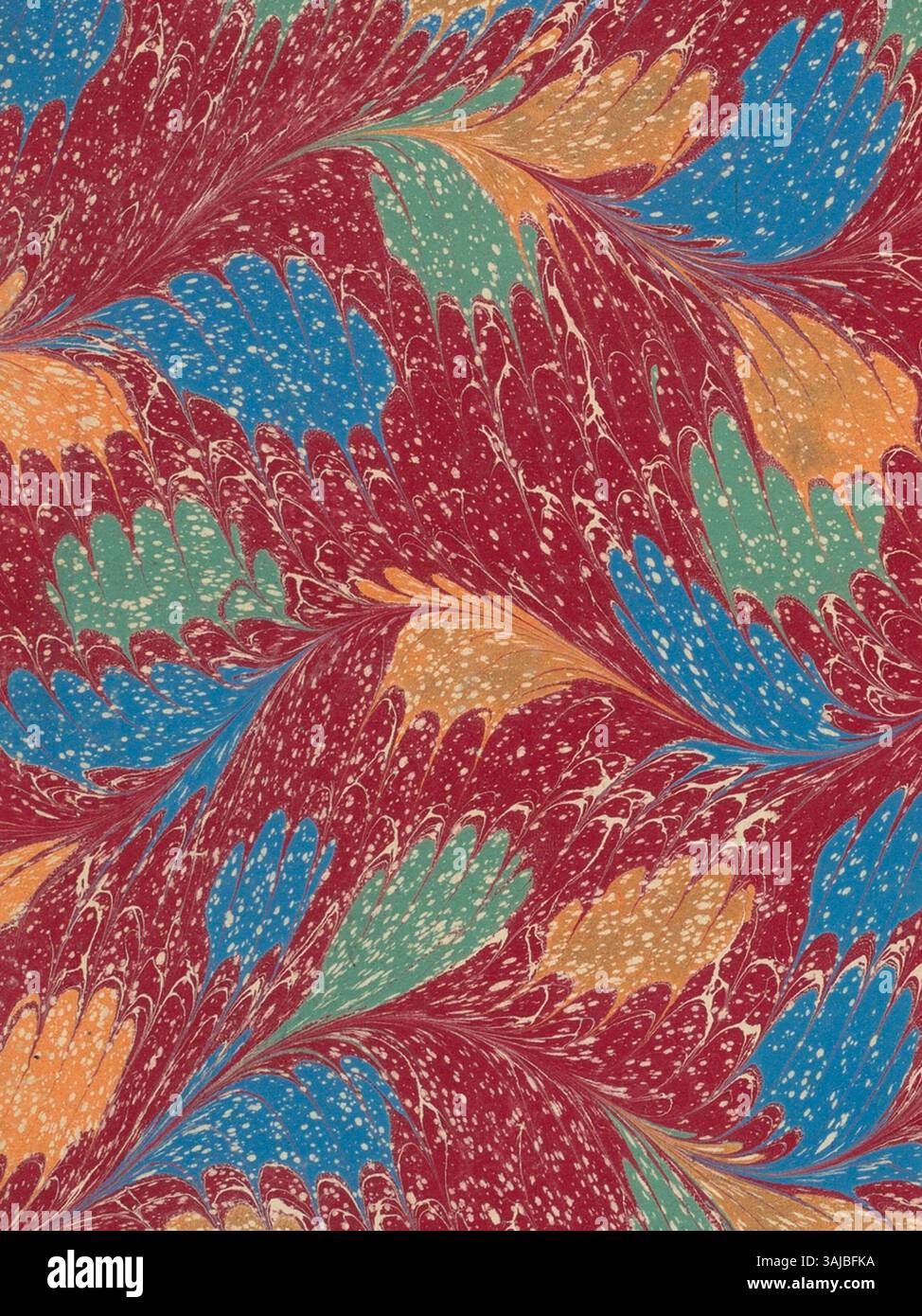 Close-up of marbled paper from a book documenting the public ...