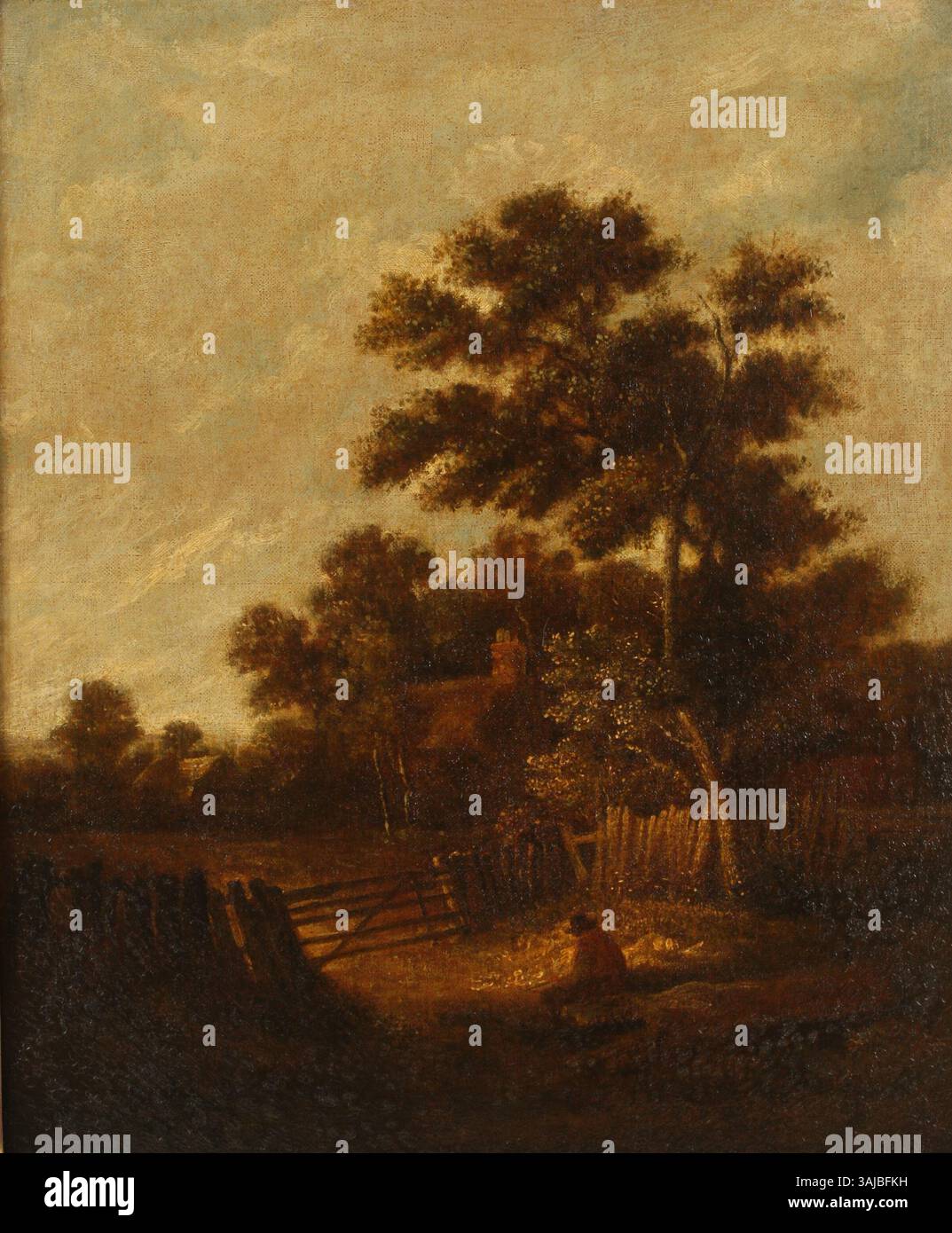 'The Harling Gate' by John Crome, painted in 1817, portrays a rural ...