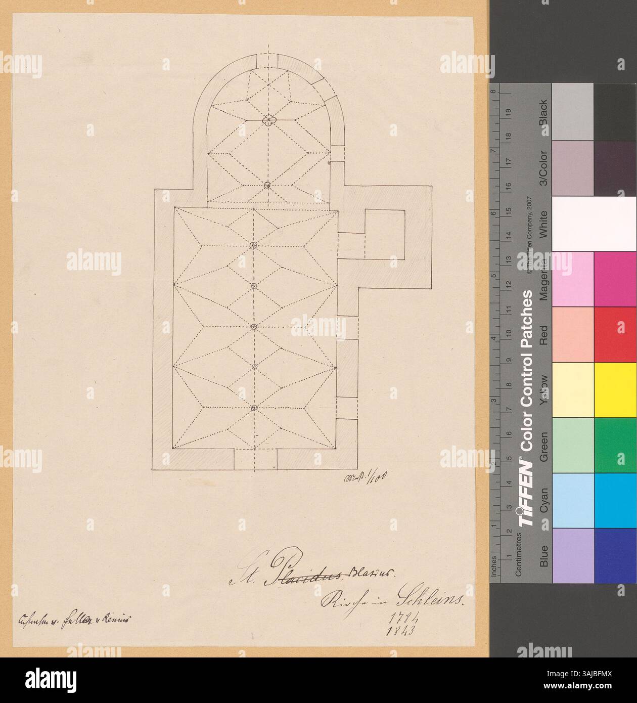 This image depicts the floor plan of the Reformed Church in Tschlin ...