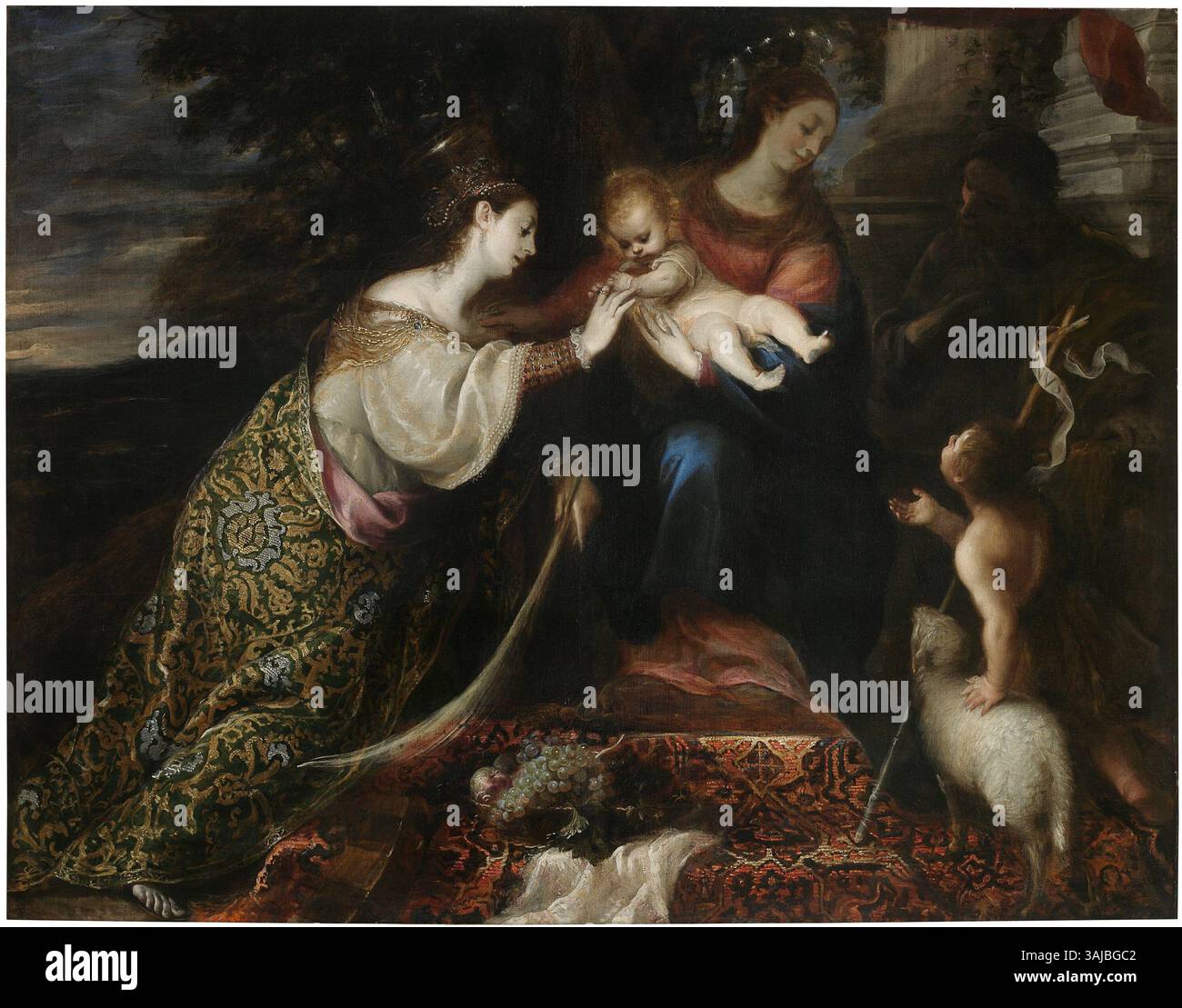 'Los desposorios místicos de Santa Catalina' by Mateo Cerezo (1660-1661) depicts the mystical ...