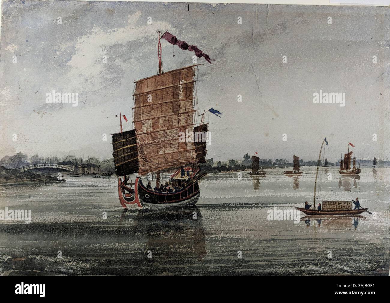 A panoramic watercolour by Lt. John Frederick Warre, depicting the ...