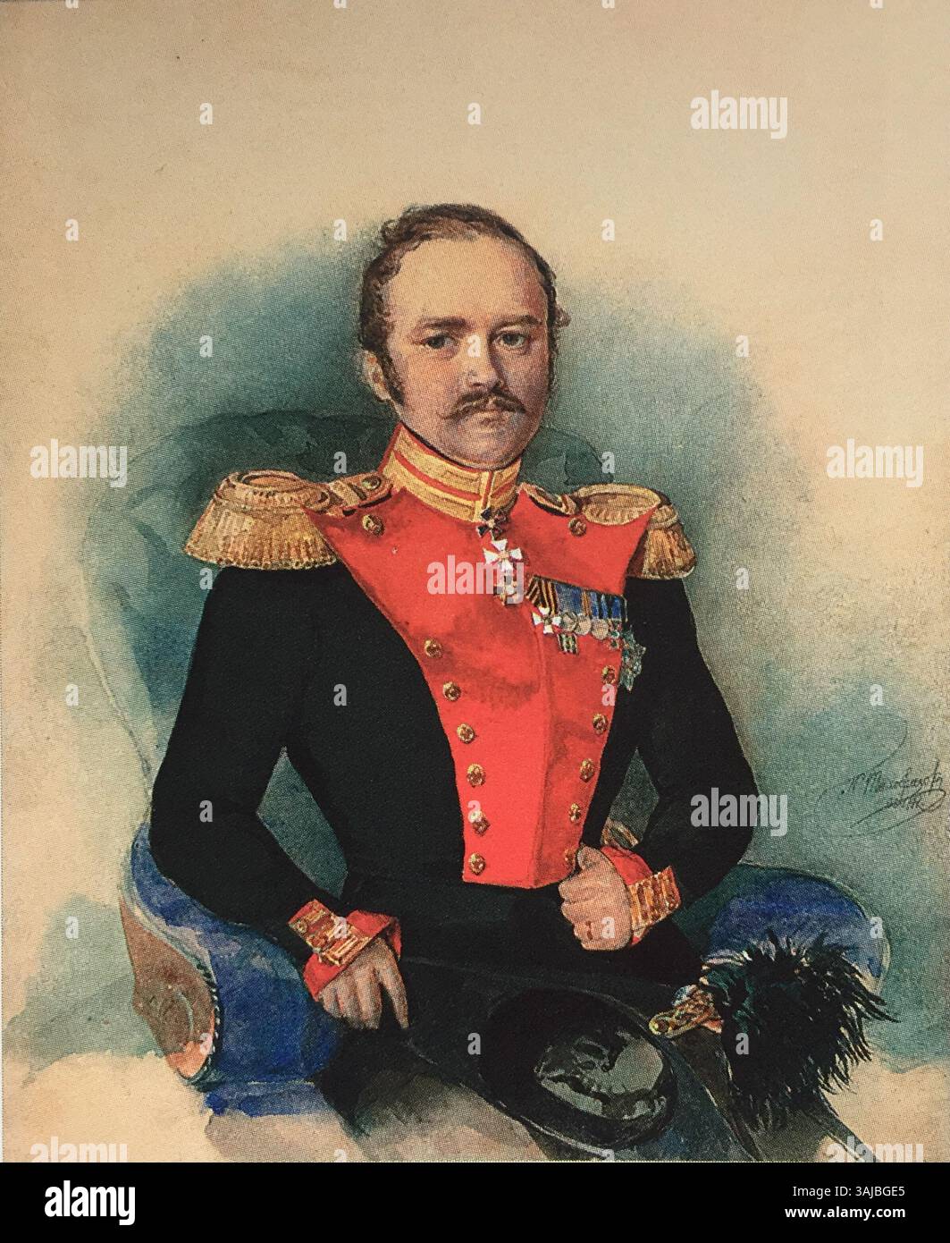 A portrait of Peter Grigorievich Polyakov (1818–1874) by N. I ...