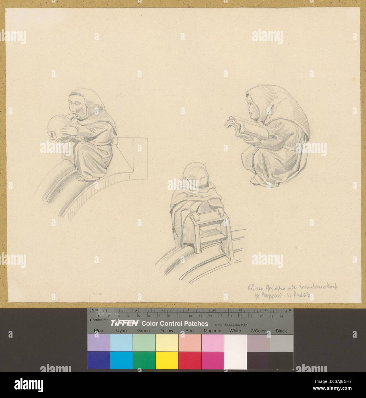 The image shows the individual panels of the front rows at the foot of ...