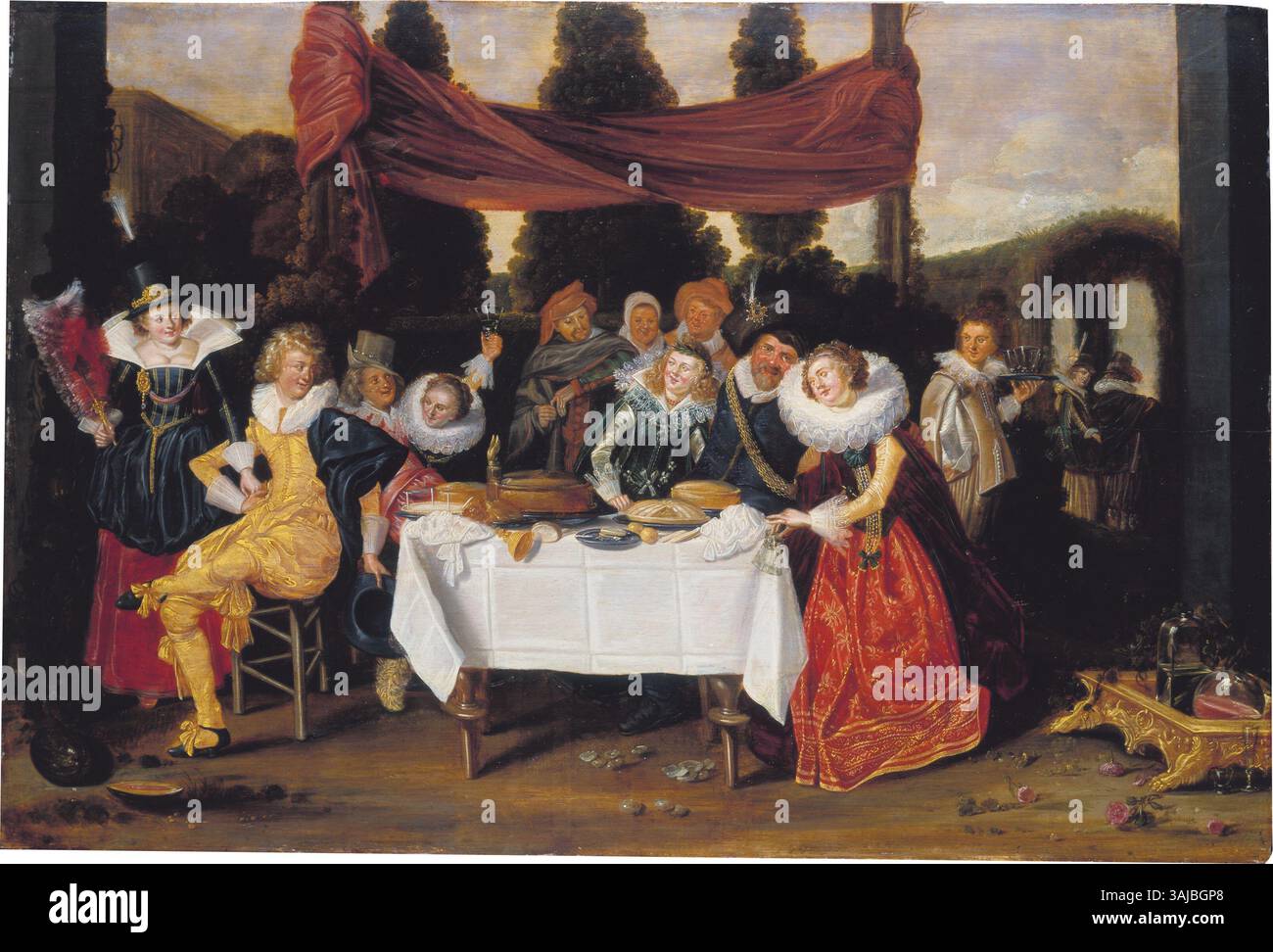 Dirck Hals's 'Merry Company,' painted around 1620, is a genre piece ...