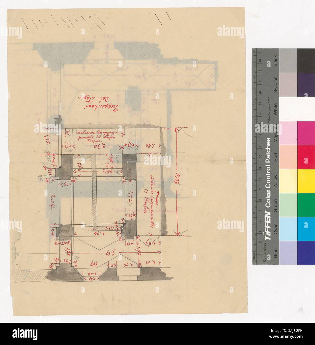 This drawing by Johann Rudolf Rahn illustrates the staircase in the Bel ...