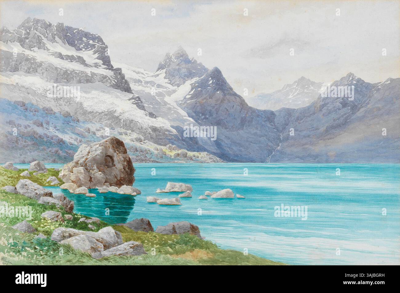 George Strahan's 1903 painting of Gangabal Lake in Kashmir captures the ...