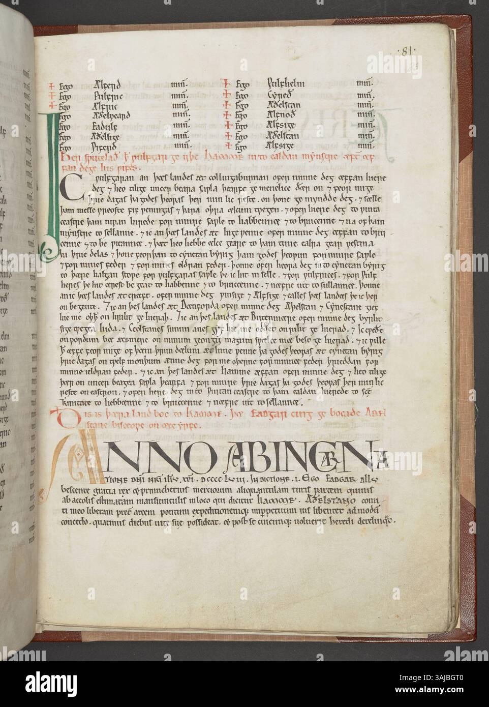 A folio from the 'Codex Wintoniensis', illuminated with text from circa ...