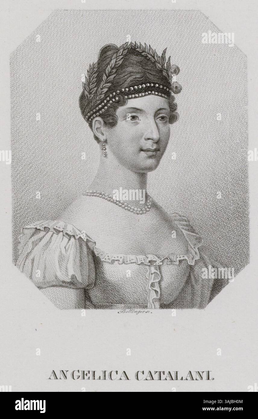 Copper engraving portrait of Angelica Catalani, created by Friedrich ...