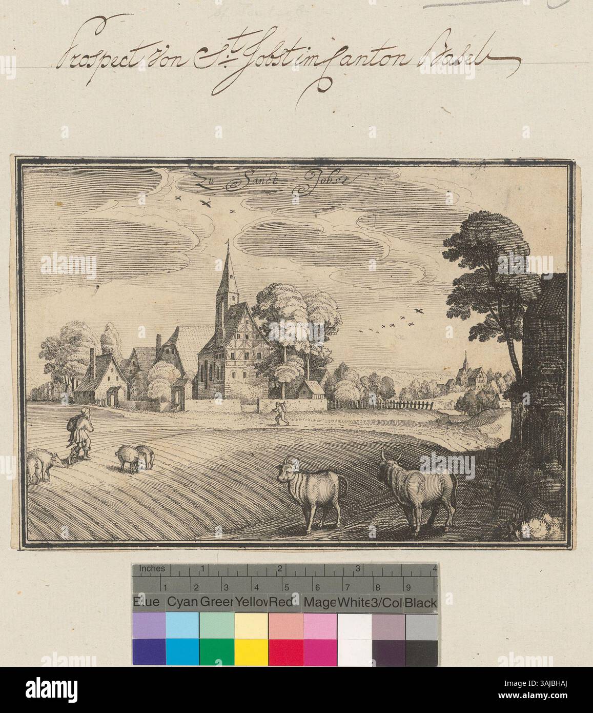 This 1616 etching by Matthäus Merian depicts the area around Zu Sanct ...