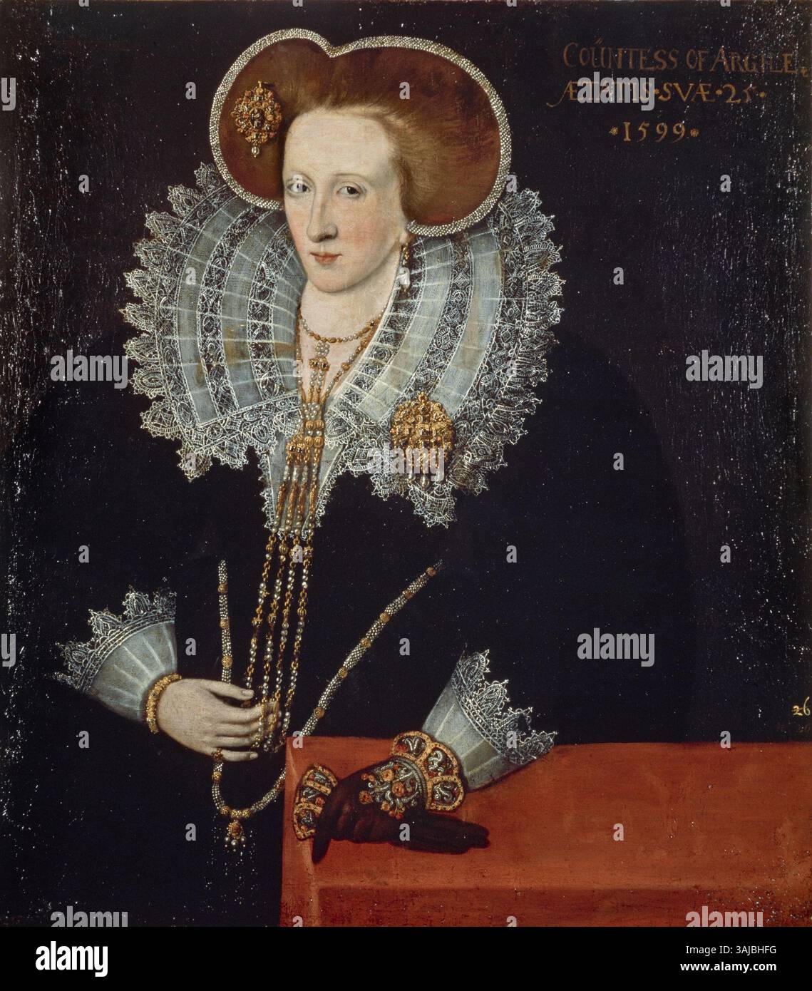 The portrait of Lady Agnes Douglas, Countess of Argyll, created around ...