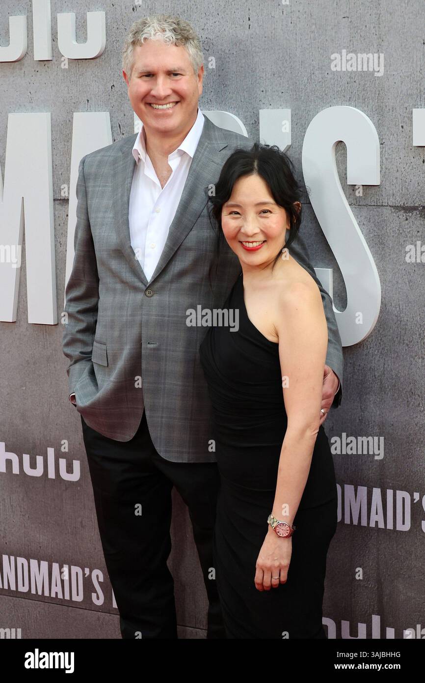 Ca. 02nd Apr, 2025. Eric Tuchman, Yahlin Chang at arrivals for THE HANDMAID'S TALE Season Six ...