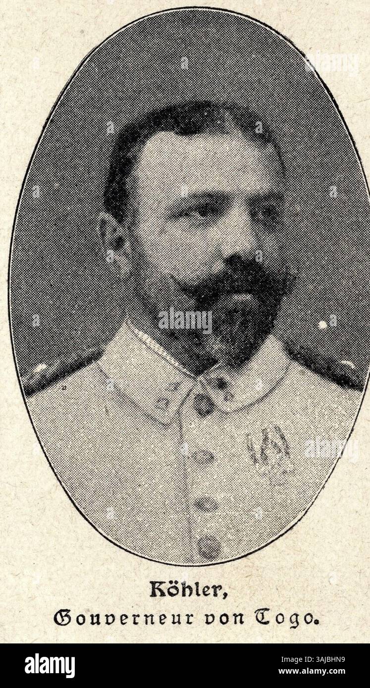 This 1901 photograph shows August Köhler, the German Governor of Togo ...
