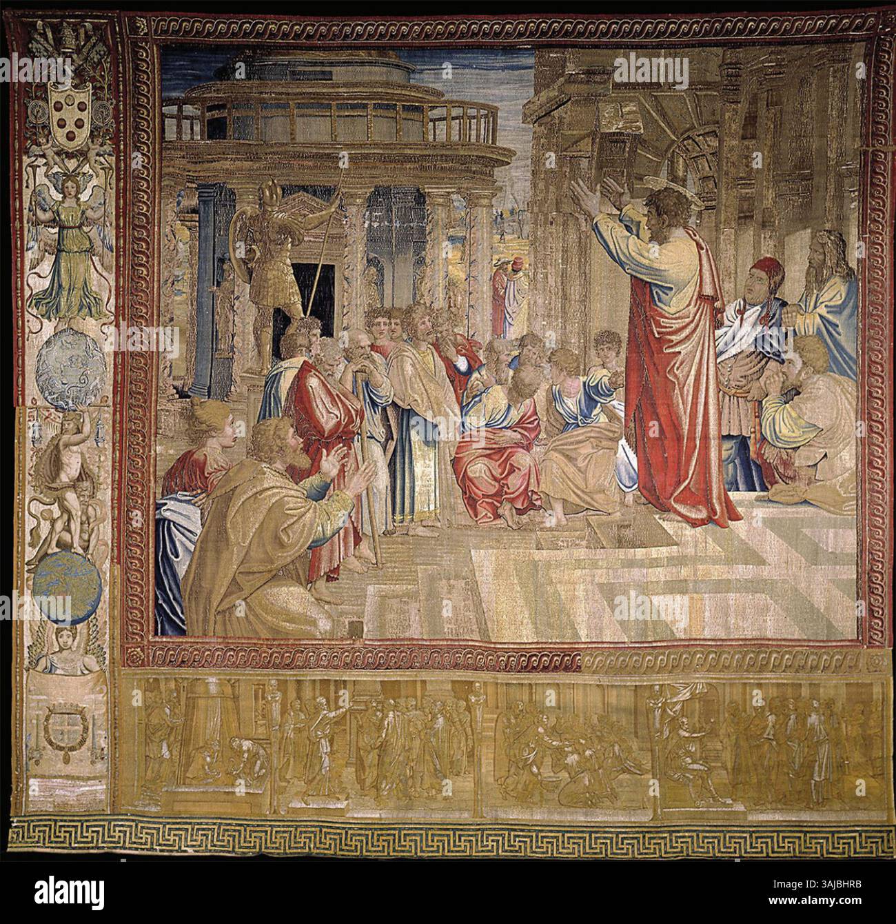 The tapestry 'Saint Paul Preaching at Athens' from the Vatican series ...
